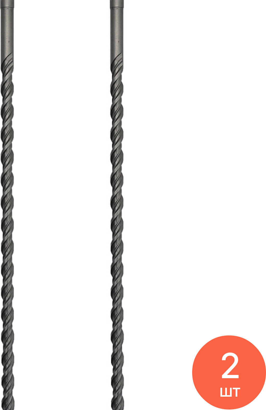 Бур Elitech / Элитек для перфоратора, по бетону, из металла, SDS-Plus, диаметр 10мм, длина 460мм / расходные материалы и оснастка (комплект из 2 шт)