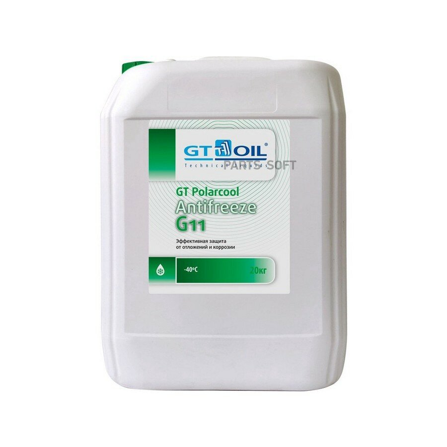 Антифриз GT Polarcool G11 зеленый 20 кг от официального дистрибьютора, GT OIL, артикул 4634444008757