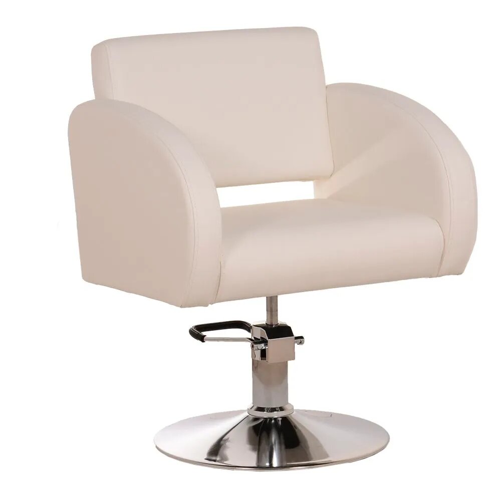 Парикмахерское кресло "Пума", цвет - белый, основание - диск