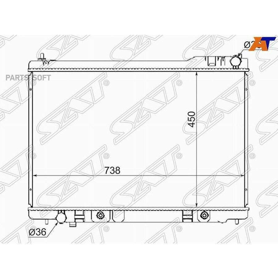 Радиатор Infiniti FX35 06-08 / FX45 02-09 от официального дистрибьютора, SAT, артикул NS0009FX45