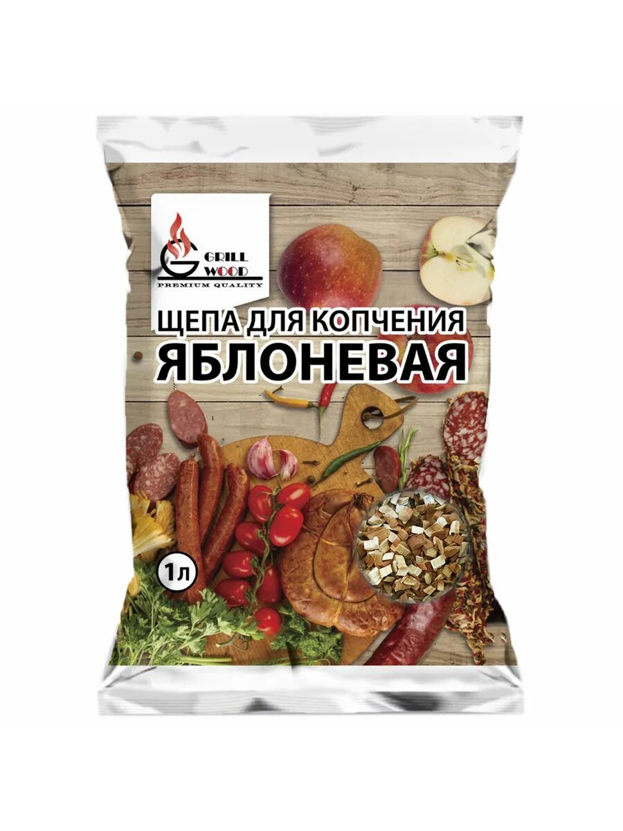 Щепа для копчения яблоневая 1 литр