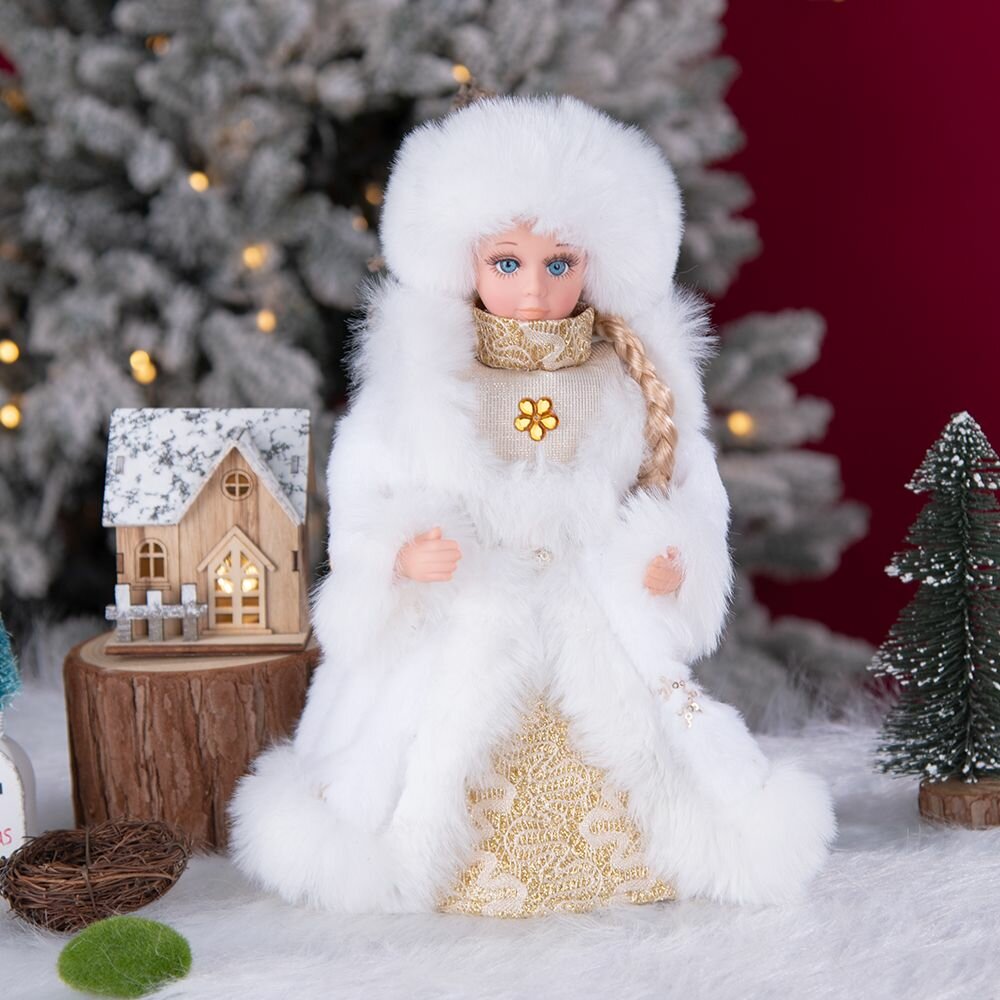 Рождественская кукла Новогоднее украшение для дома 30/40 см белый