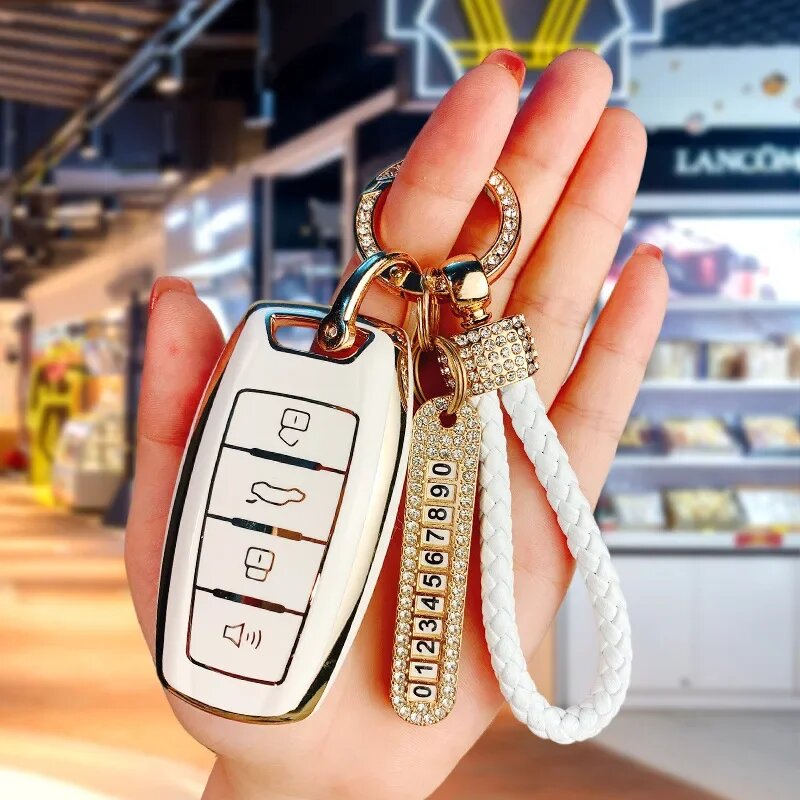 Чехол для автомобильного ключа из ТПУ для Haval H6 H2S H4 H7 F5 F7 M6, аксессуары для White Lanyard