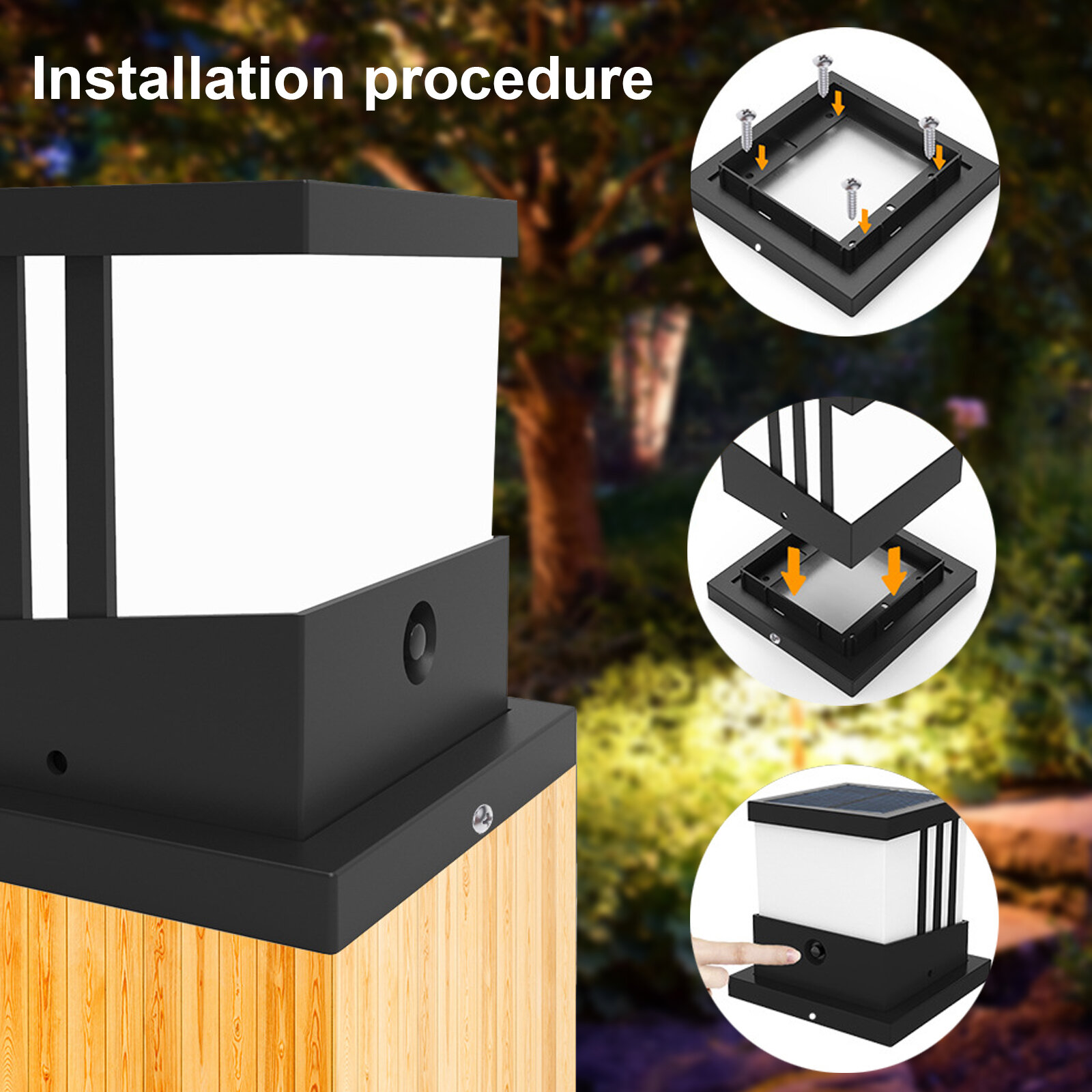 Солнечный столб света 3 Цветовая температура IP65 Водонепроницаемый светодиодный палубный светильник для ограждения для улицы Белый
