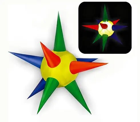 Надувная фигура "Звезда -" 10 лучей, разноцветная, 2 м, Торг-Хаус