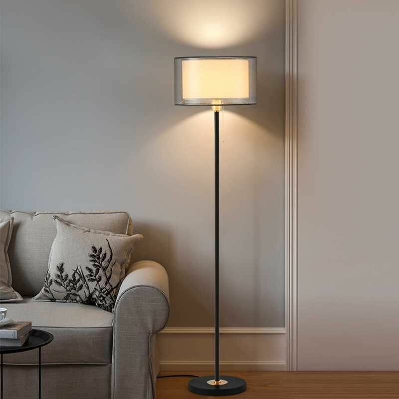 Торшер Элиссвет, E27, 60Вт, с абажуром, теплый белый свет, высота 160 см