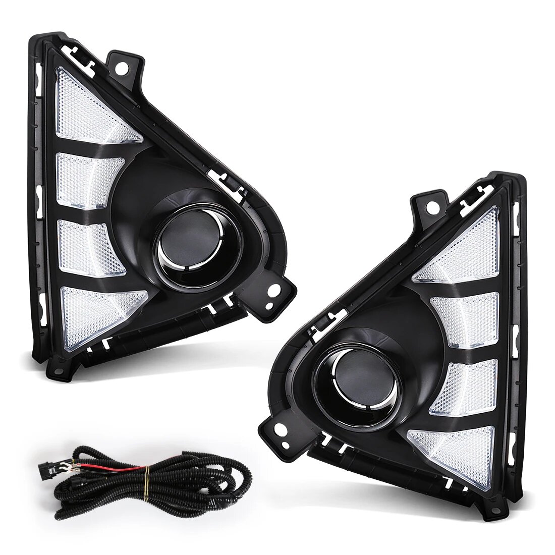 2 шт. Автомобильный фонарь DRL для Hyundai Accent Solaris 2020-2022, дневные ходовые огни, желтый указатель поворота, противотуманная фара в сборе, 12 В DRL Set