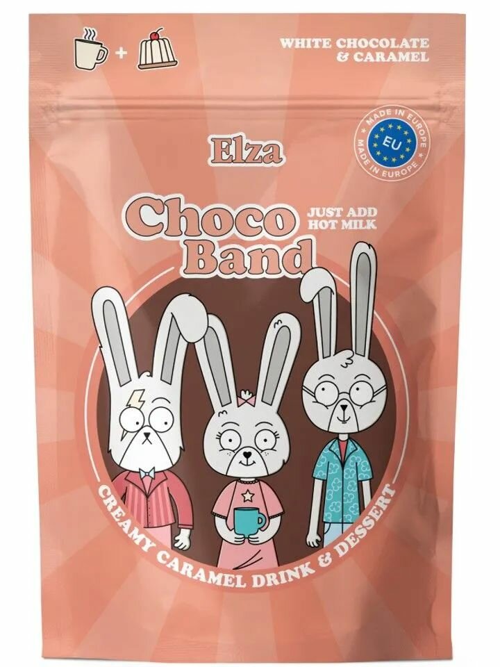 Напиток растворимый со вкусом карамели ELZA Choco Band Creamy Caramel 200г 6шт , Венгрия
