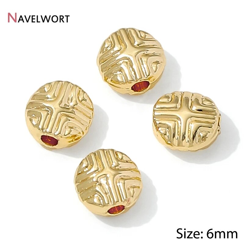 Позолоченные овальные бусины-проставки NAVELWORT 20 шт 20pieces, 14K gold plated
