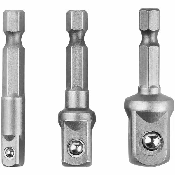 Набор переходников для торцевых головок Vertextools 1/4x3/8x1/2 дюйма 65 мм, 3 шт.
