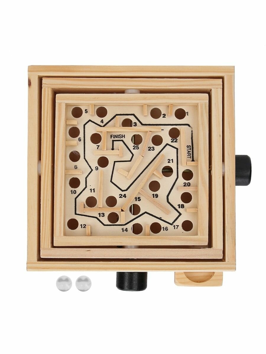Деревянный лабиринт для концентрации, игрушка-головоломка для детей, обучающая настольная игра-лабиринт, улучшающая навыки фокусировки и баланса