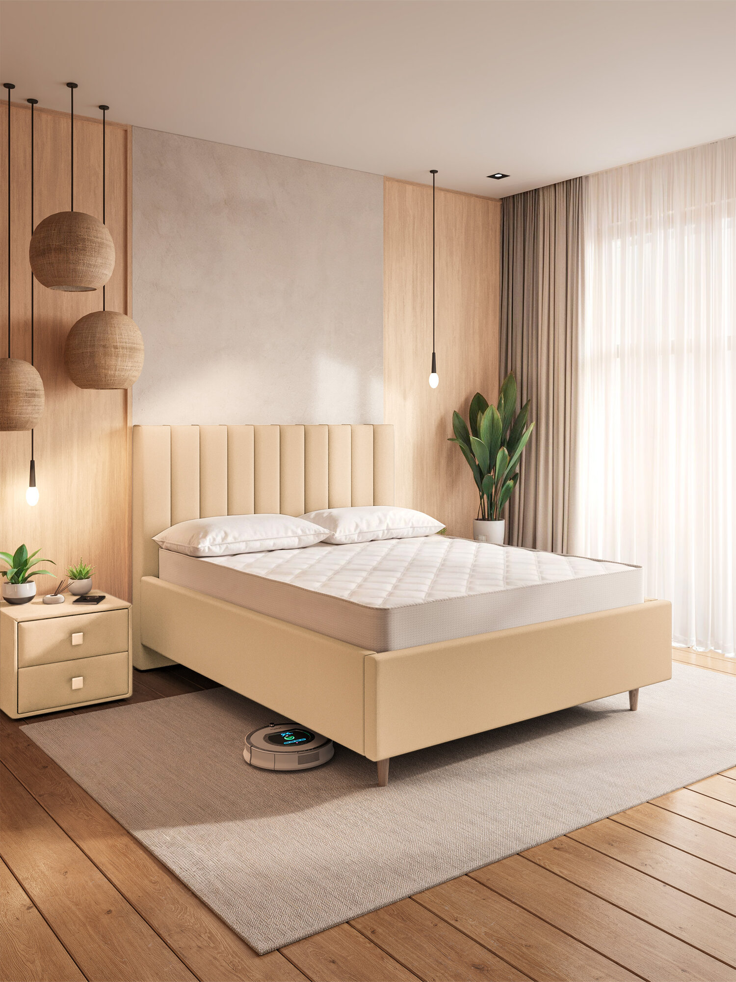 Кровать двуспальная 180х200 с подъемным механизмом, Марсель с мягким изголовьем для дома и спальни, ортопедическое основание, ящик для белья