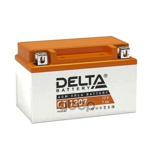 Батарея аккумуляторная DELTA battery мото agm 7а/ч 105а 12v прямая полярн. болтовые мото клеммы DELT