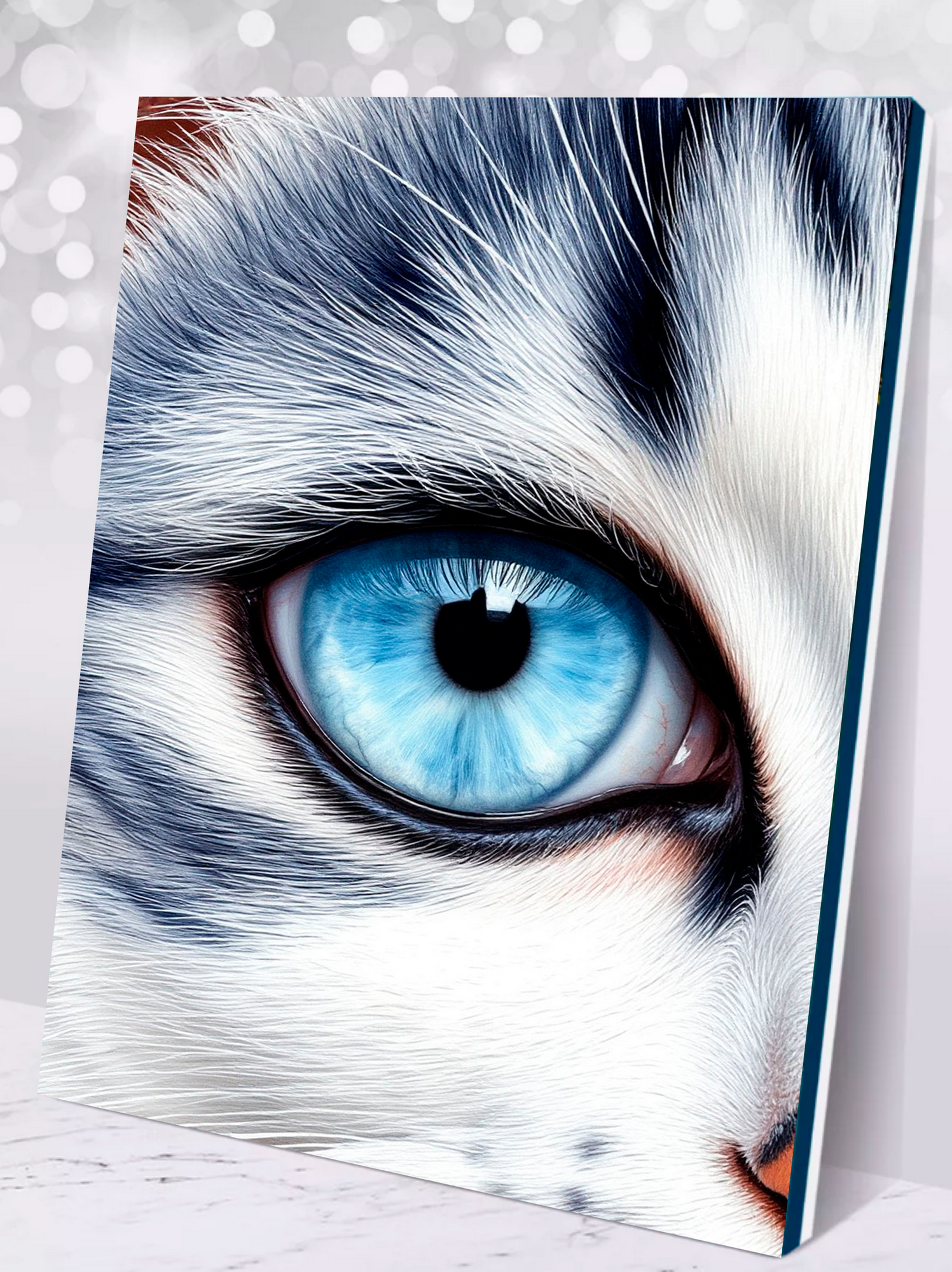 Картина на стену для интерьера Кошачий взгляд 40х50 см, холст на подрамнике, InterHobby