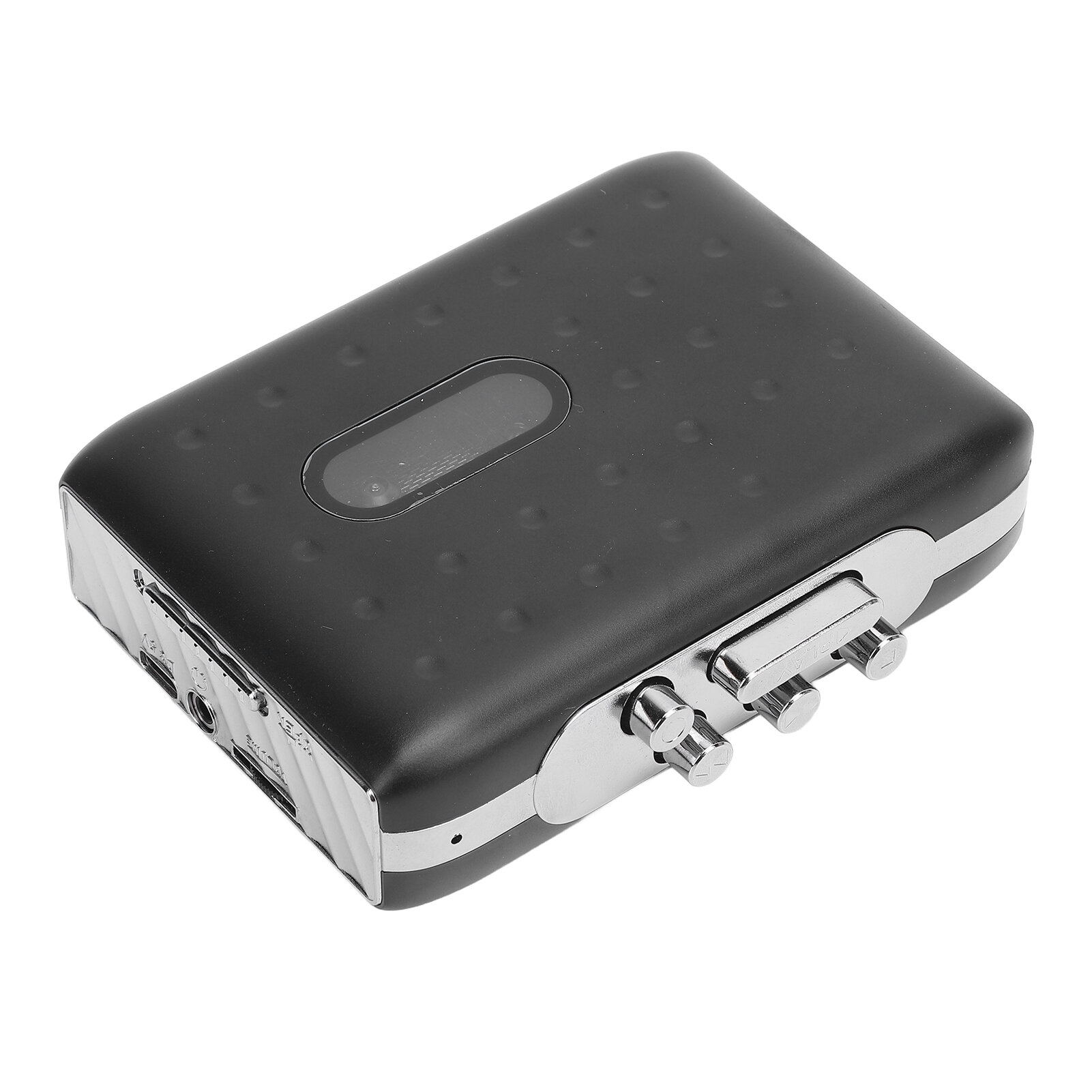 Портативный кассетный магнитофон-плеер USB C конвертер кассет в MP3 с разъемом для наушников встроенный микрофон обратная запись на ленту черный