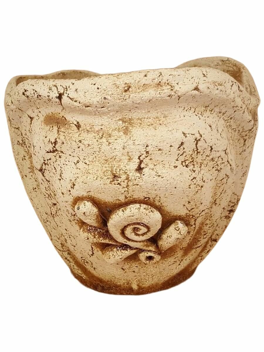 Кашпо "Ирис", шамотная глина, керамика, Скопинская керамика