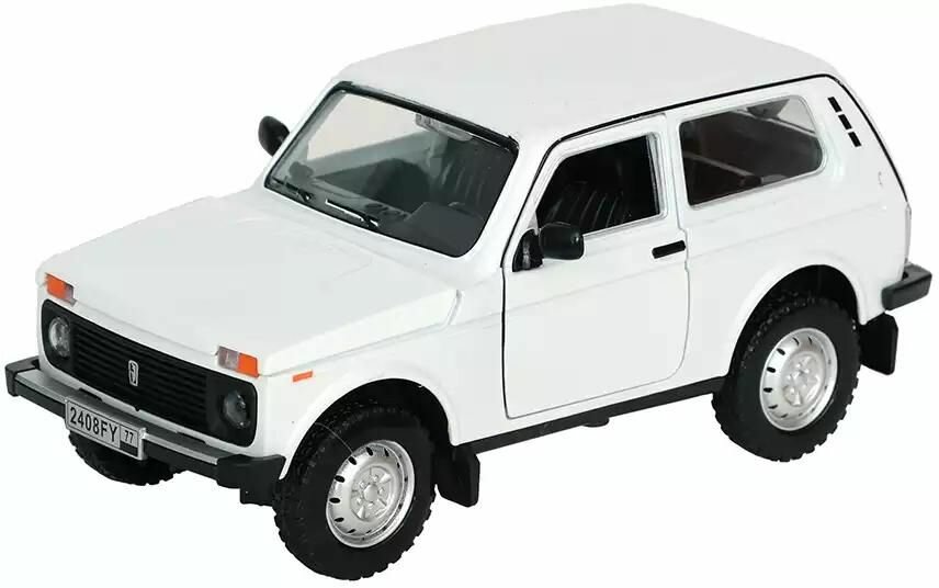 Модель машины KINGS TOY "Лада 2121 4х4 Нива", 17 см, масштаб 1:22, свет, звук, инерция, белая