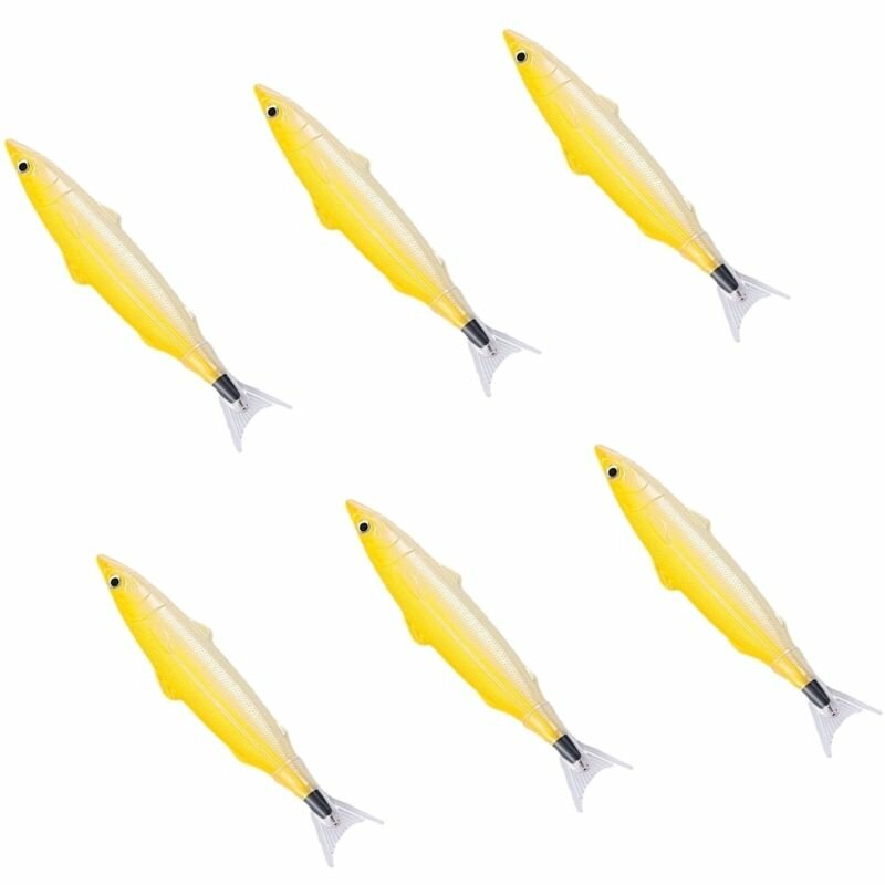 Набор из 6 шариковых ручек в форме забавной соленой рыбки-желтый