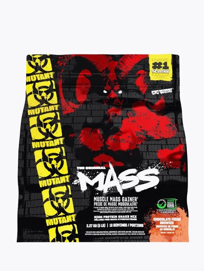 Гейнер Mutant Mass, 2270 г, брауни с шоколадной помадкой