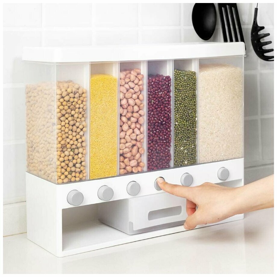 Дозатор для сыпучих продуктов с 6 секциями Storage Box