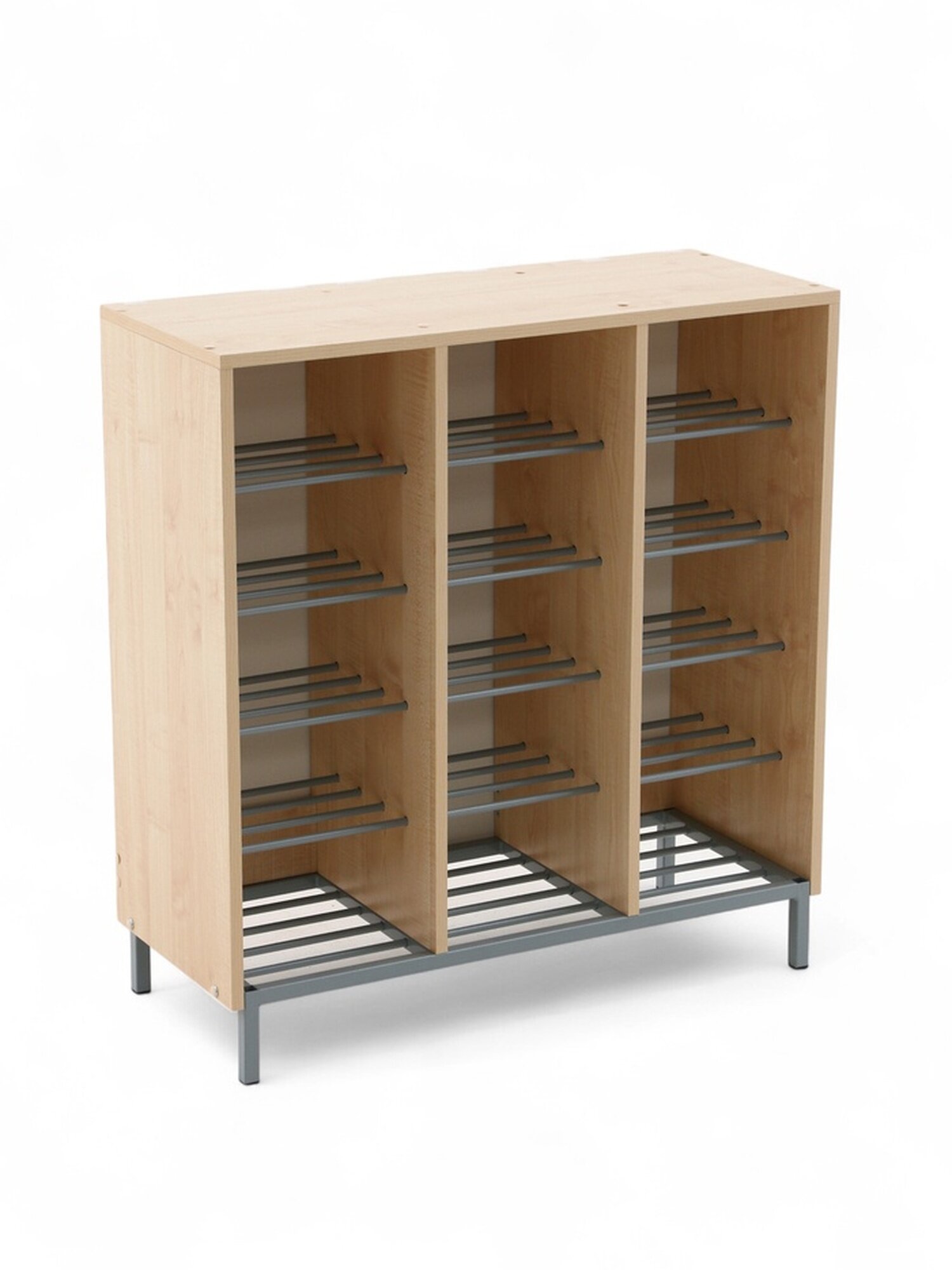 Шкаф для обуви, с полками на металлокаркасе, 850×350×900 мм, цвет клён танзау
