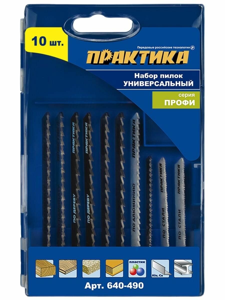 Набор пилок универсальных 10шт (ПРАКТИКА) /кассета арт. 640-490/