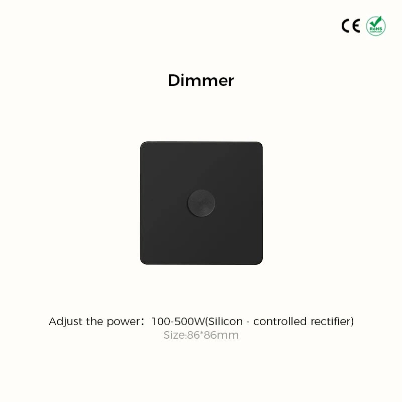 Диммер-розетка Avoir черная нержавеющая сталь Dimmer