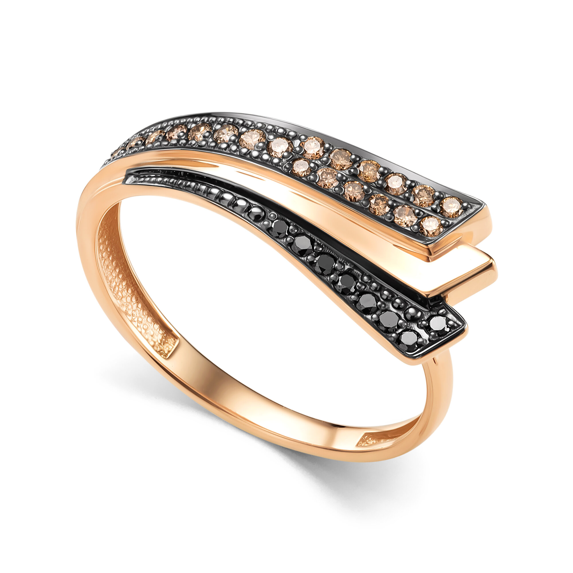 Кольцо, красное золото, 585 проба, бриллиант