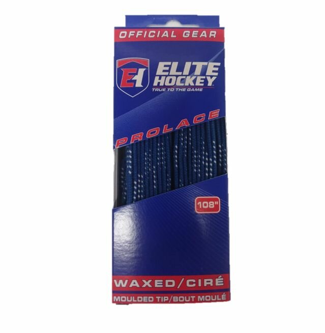 Шнурки для коньков хоккейных Elite Hockey Pro 108" (274см) с пропиткой, сине-белые