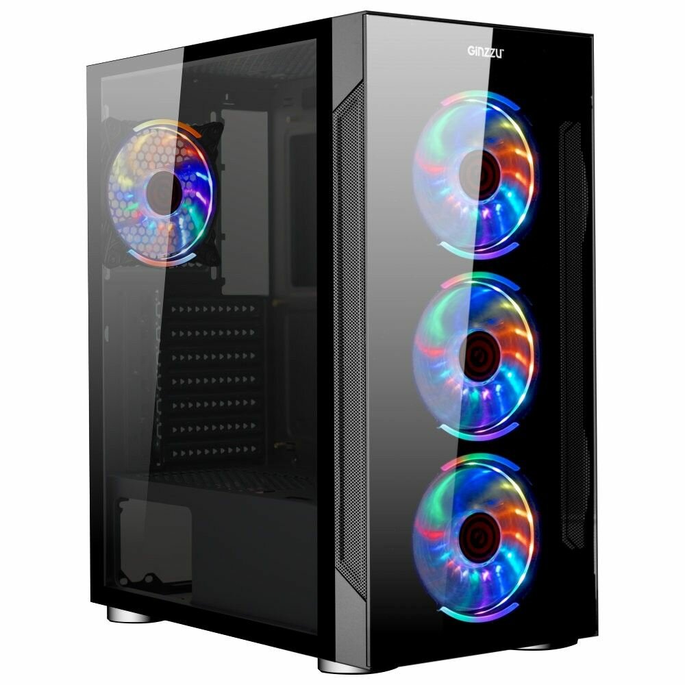 Ginzzu корпус CL280 FAN 12CM RGB 4 USB3.0 Window