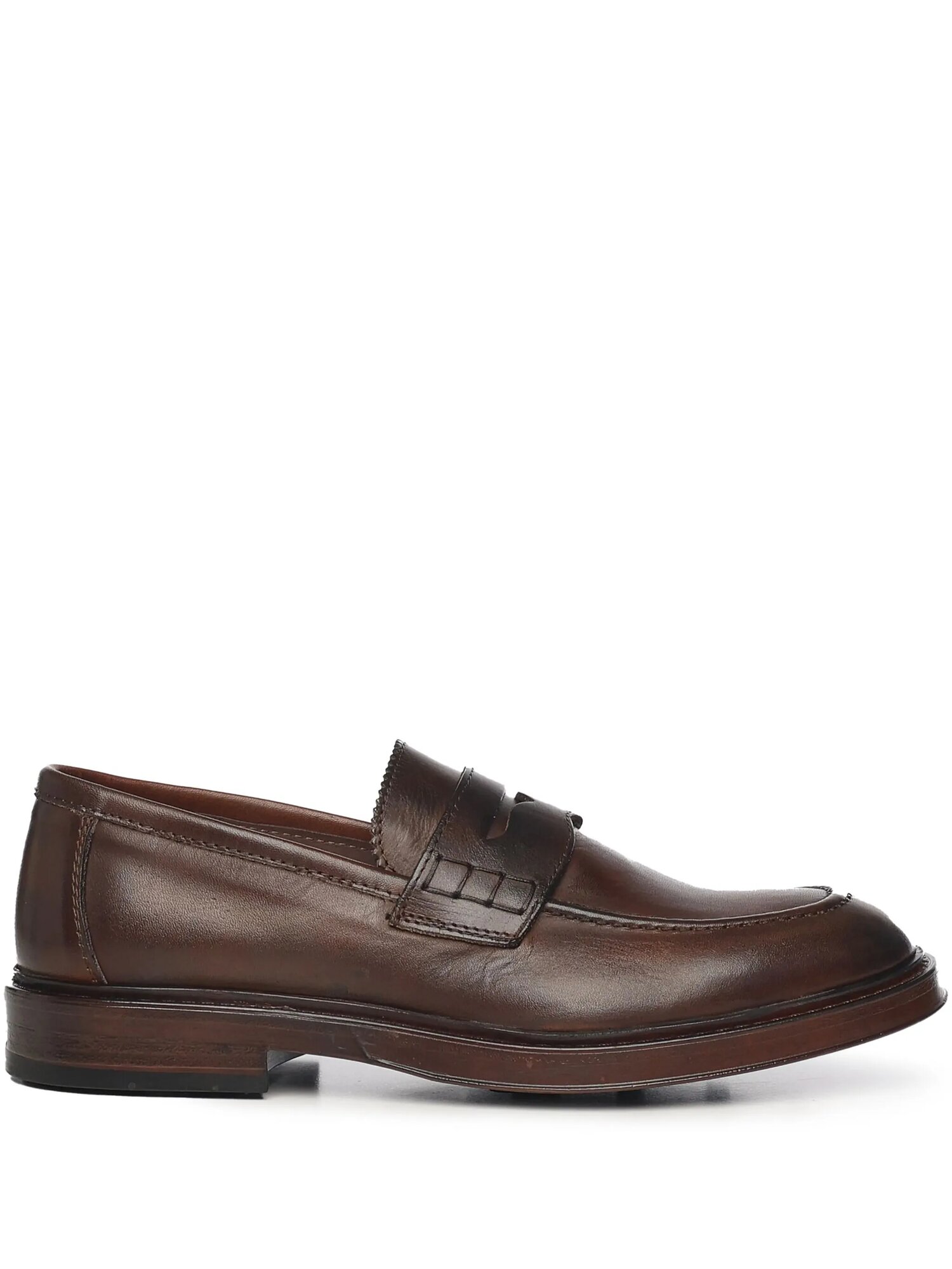 Лоферы Leather round-toe loafers