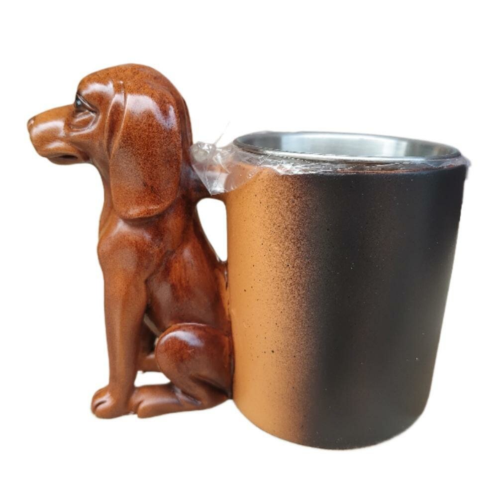 3D кружка в форме таксы, керамическая, 230 мл, для дома и офиса, безопасна для микроволновки