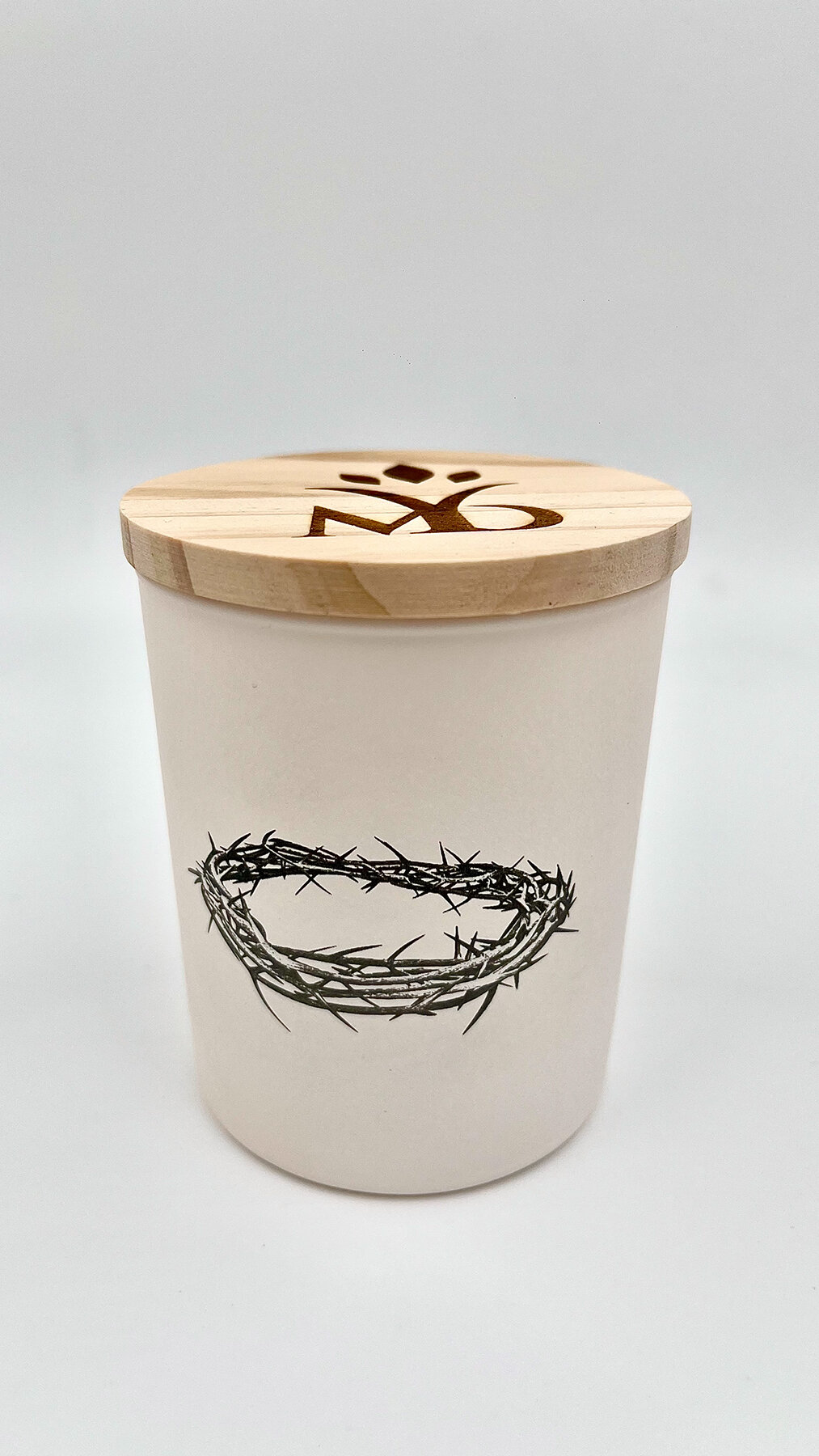 MAMA_DREAM Христианская свеча, ароматическая из кокосового воска в стакане с гравировкой и с крышкой