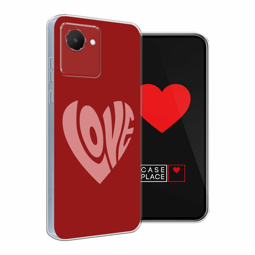 Чехол на Realme C30 / Реалми C30 с принтом "Love heart 1 - 14 февраля" — фото 1