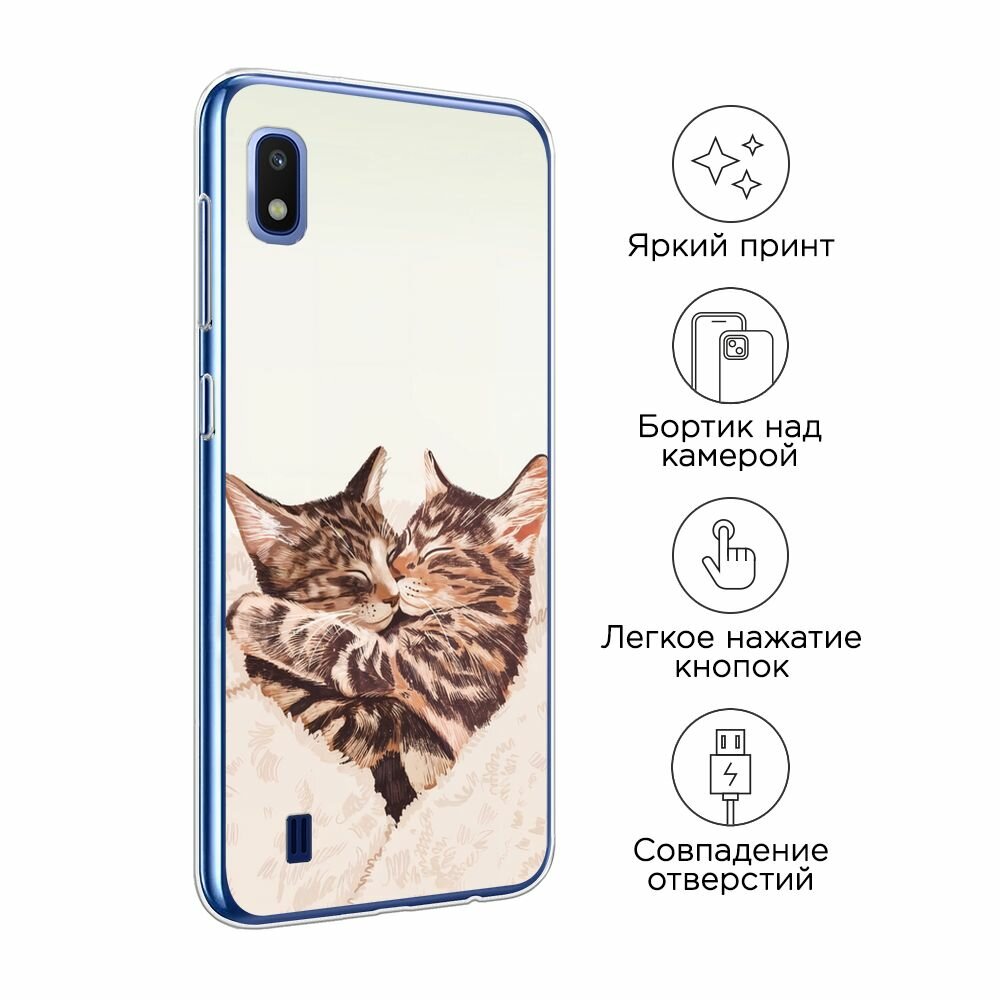Чехол на Samsung Galaxy A10 / Самсунг Галакси А10 с принтом "Влюбленные котейки - 14 февраля" — фото 1