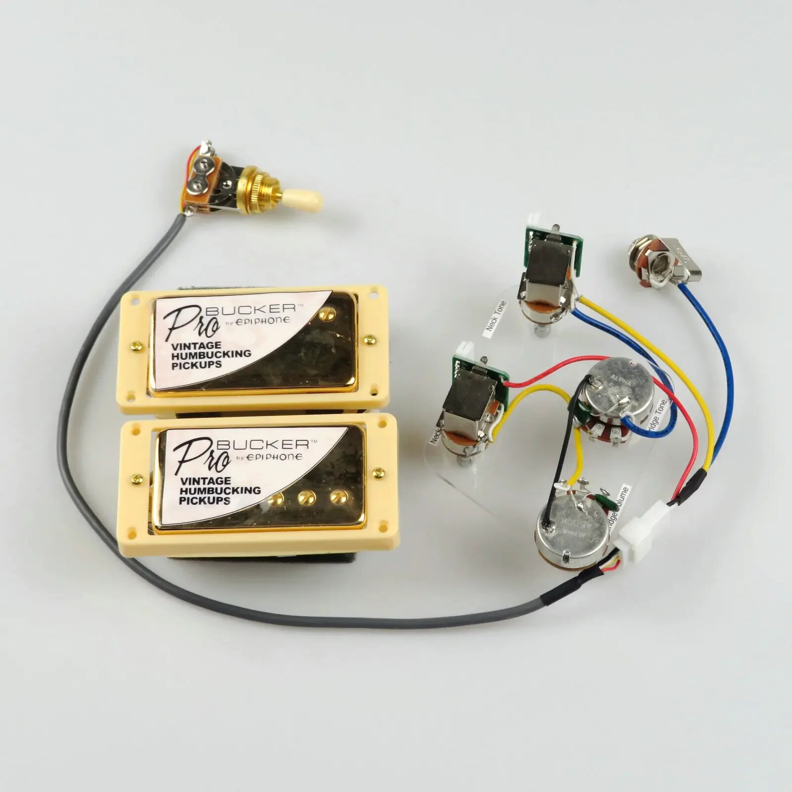 PRO Bucker Alnico Звукосниматели для электрогитары, Gold Yellow Frame