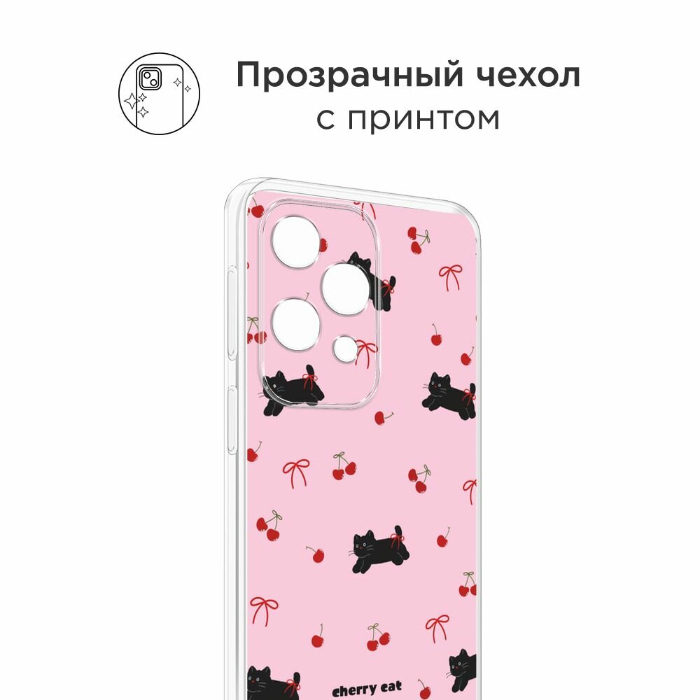 Чехол на Samsung Galaxy Note 8 / Самсунг Галакси Нот 8 с принтом "Cherry cat" — фото 1
