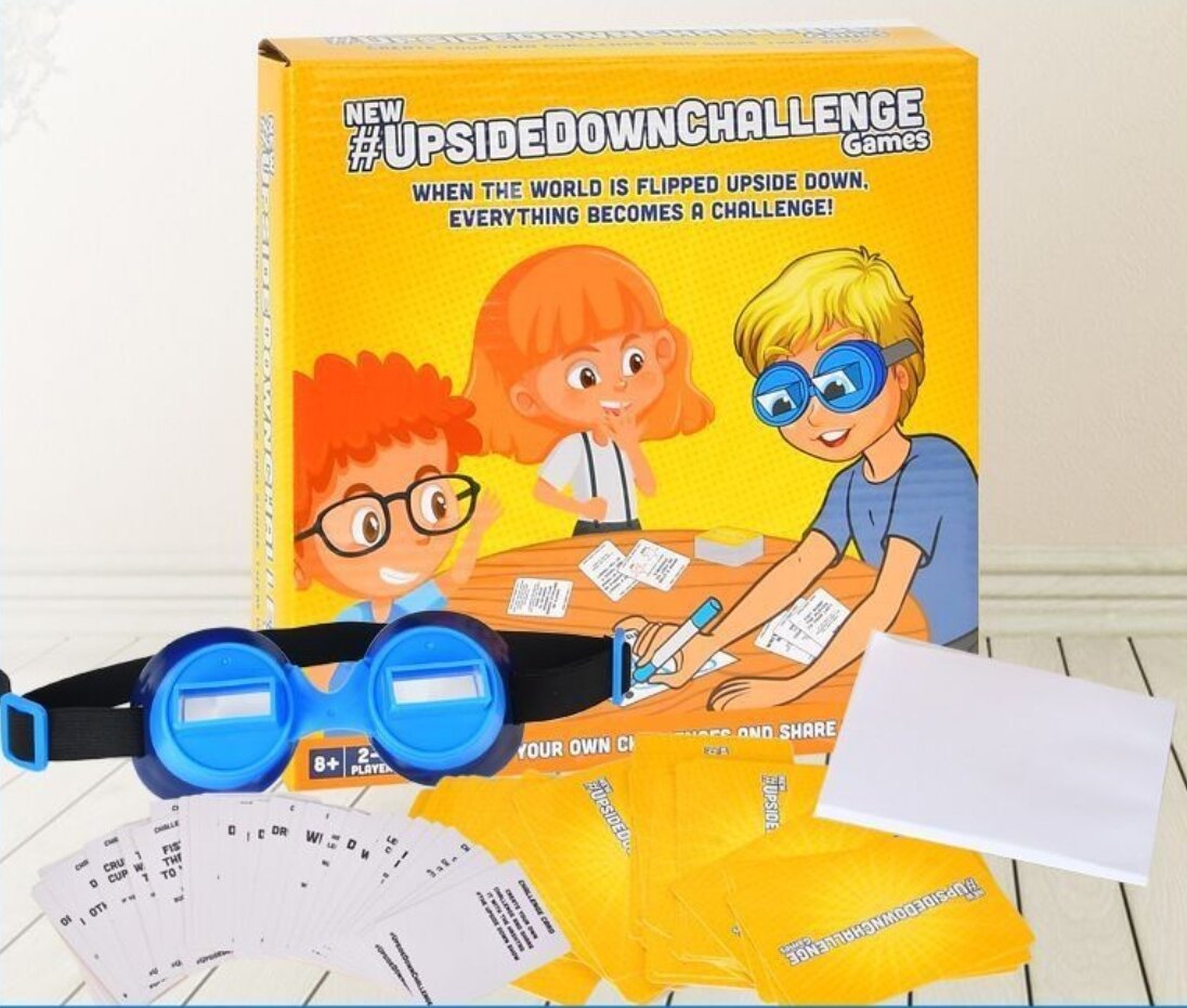 Очки-перевертыши, 36 карточек в комплекте, синие, для всей семьи