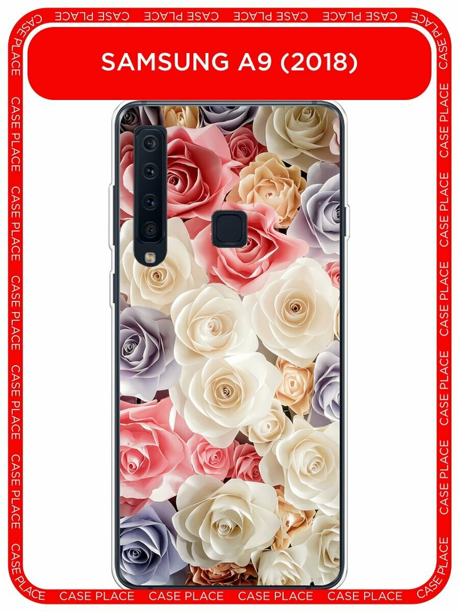 Чехол на Samsung Galaxy A9 2018 / Самсунг Галакси А9 2018 с принтом "Пастельные розы"