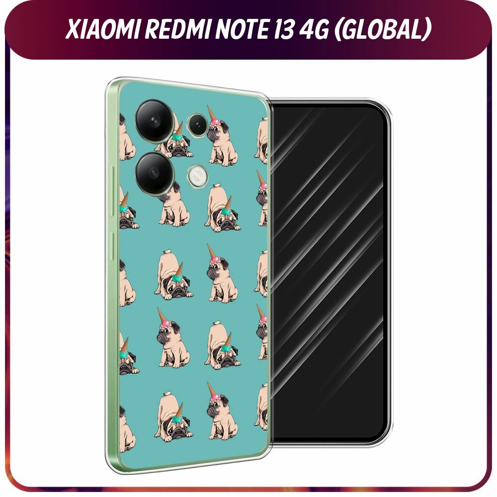 Чехол на Xiaomi Redmi Note 13 4G (Global) / Сяоми Редми Нот 13 4G с принтом сладкие мопсы