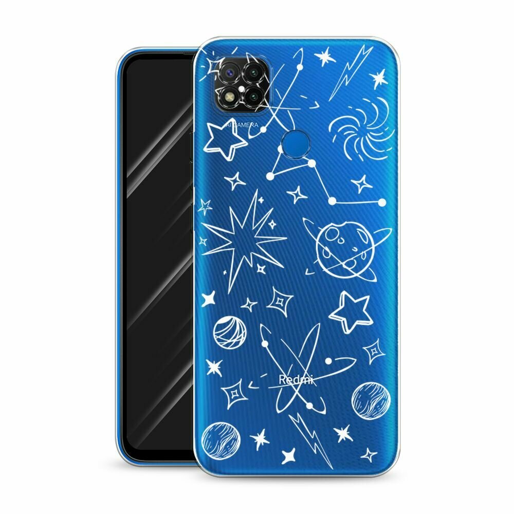 Чехол на Xiaomi Redmi 9C / Сяоми Редми 9C с принтом "Космическая вселенная", прозрачный — фото 1