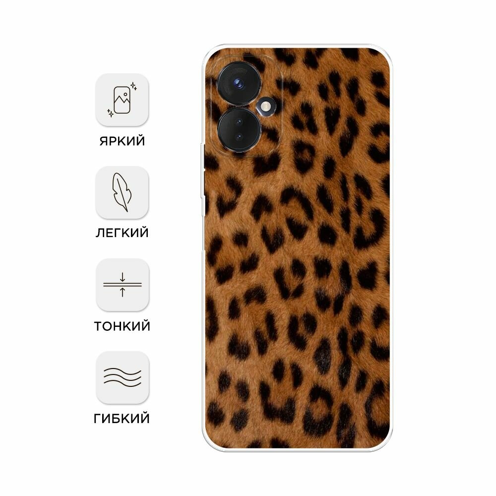 Чехол на Tecno Spark 9 Pro / Техно Спарк 9 Про с принтом "Мех леопарда" — фото 1