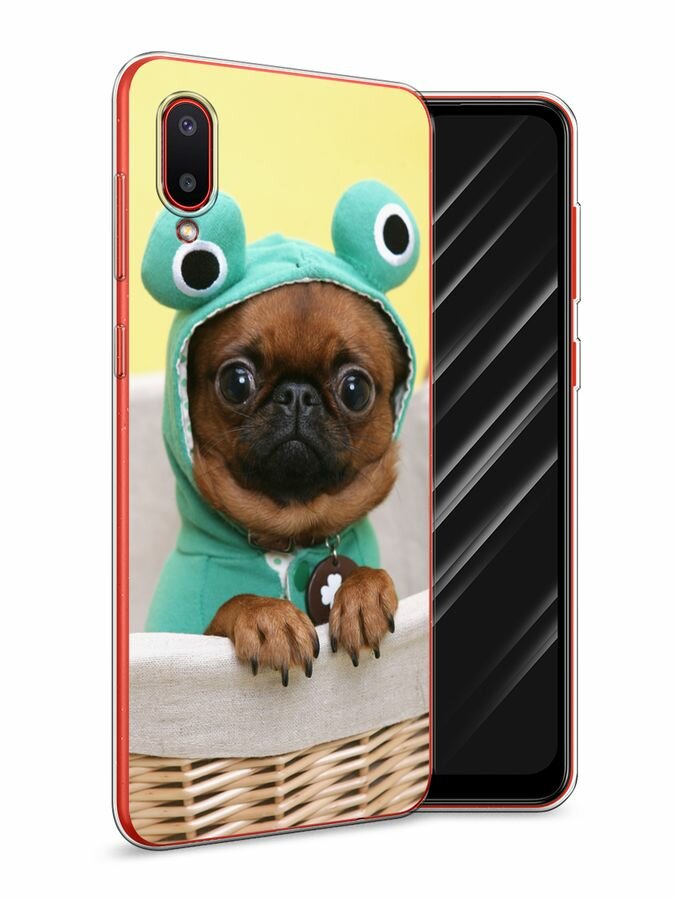 Чехол на Samsung Galaxy A02 / Самсунг Галакси А02 с принтом "Собачка в шапке лягушки"