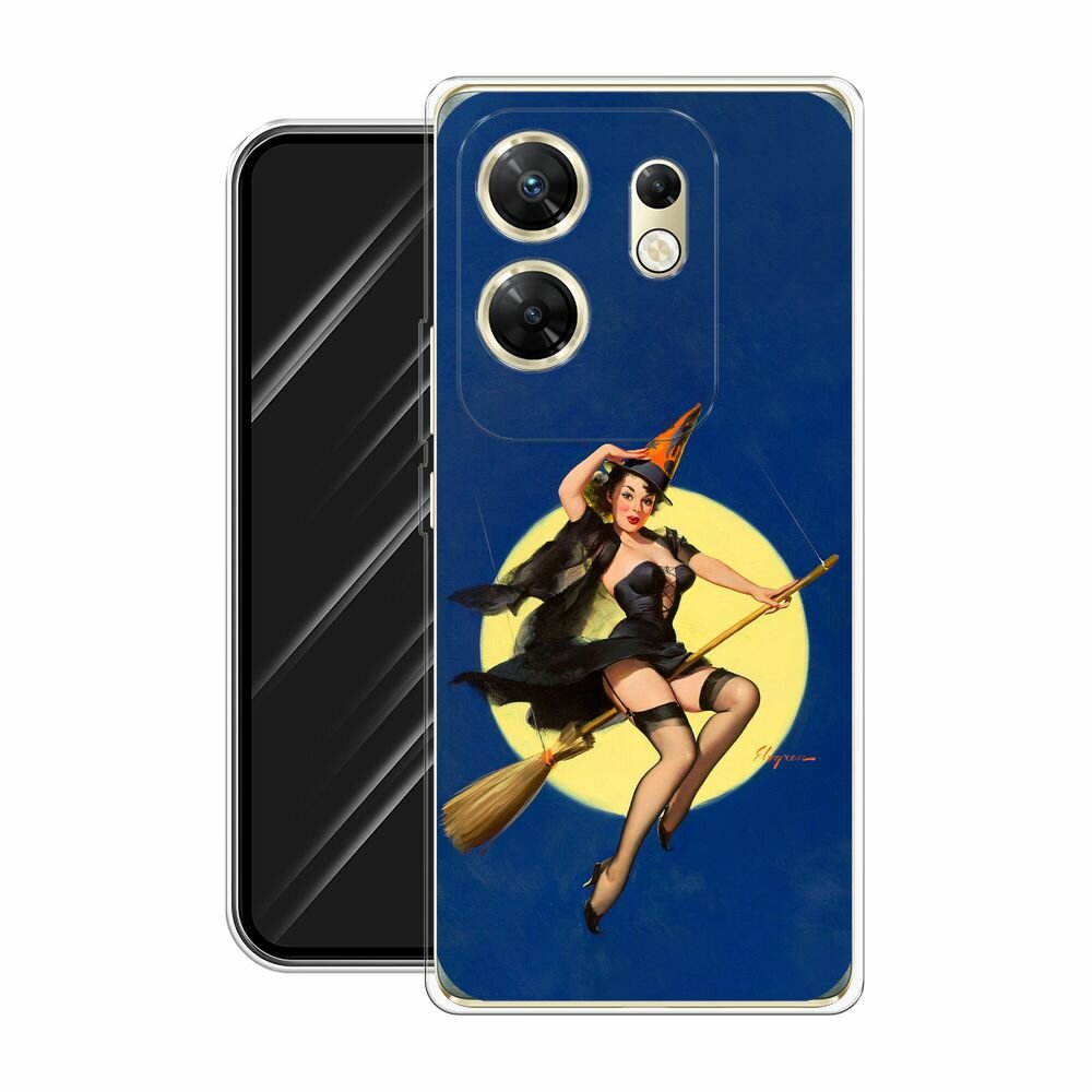 Чехол на Infinix Zero 30 4G / Инфиникс Зеро 30 4G с принтом Pin-Up Witch — фото 1