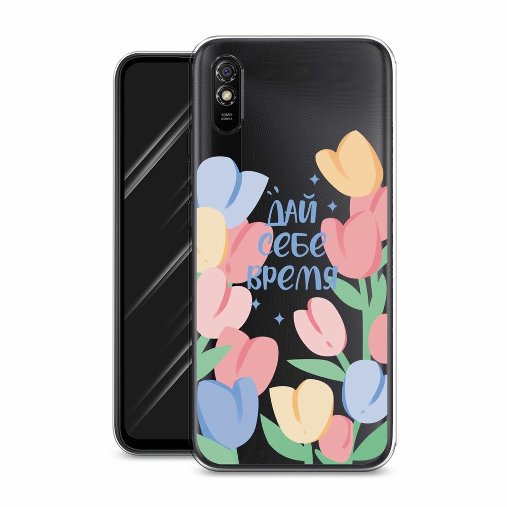Чехол на Xiaomi Redmi 9A / Сяоми Редми 9А с принтом Дай себе время, прозрачный — фото 1