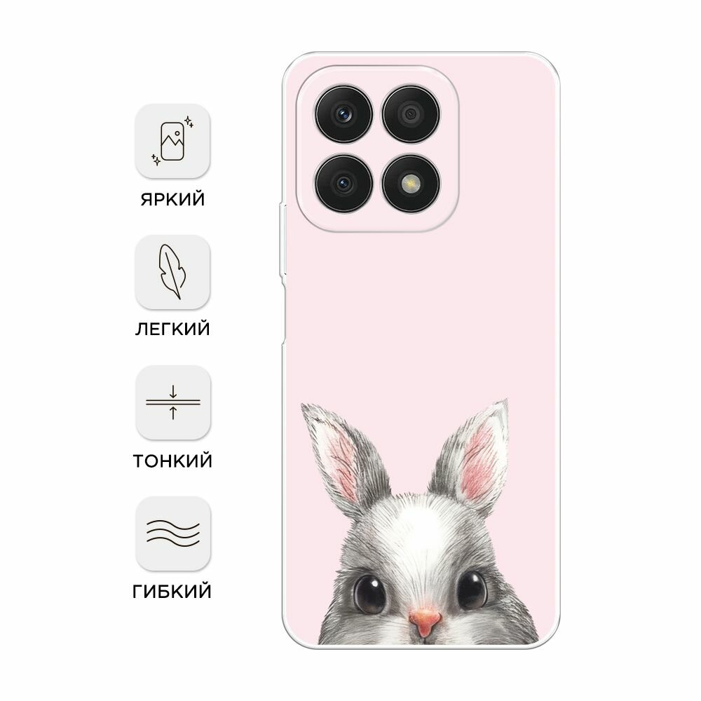Чехол на Honor X8A / Хонор X8A с принтом "Карандашный кролик 1 - 8 марта" — фото 1