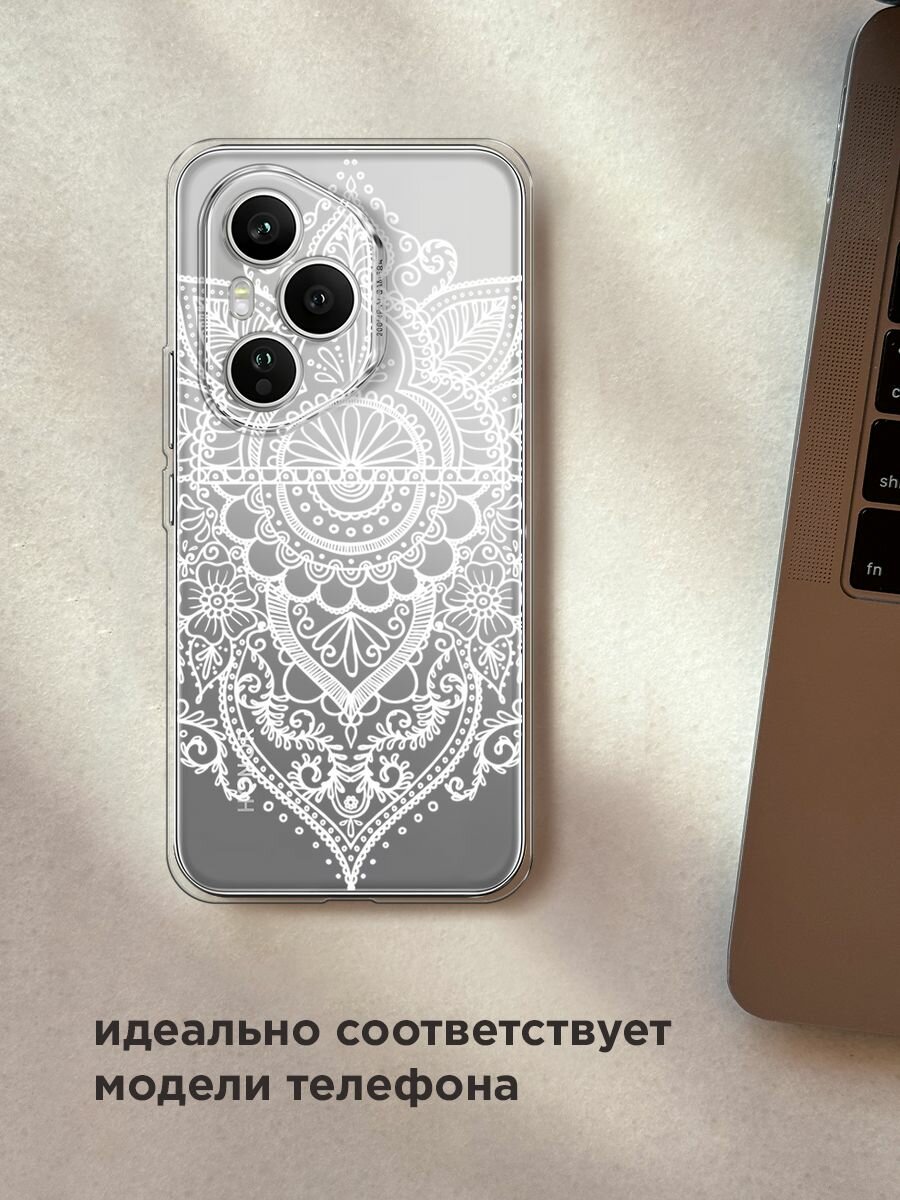Чехол на Honor 400 Pro / Хонор 400 Про с принтом "Солнечный узор", прозрачный — фото 1