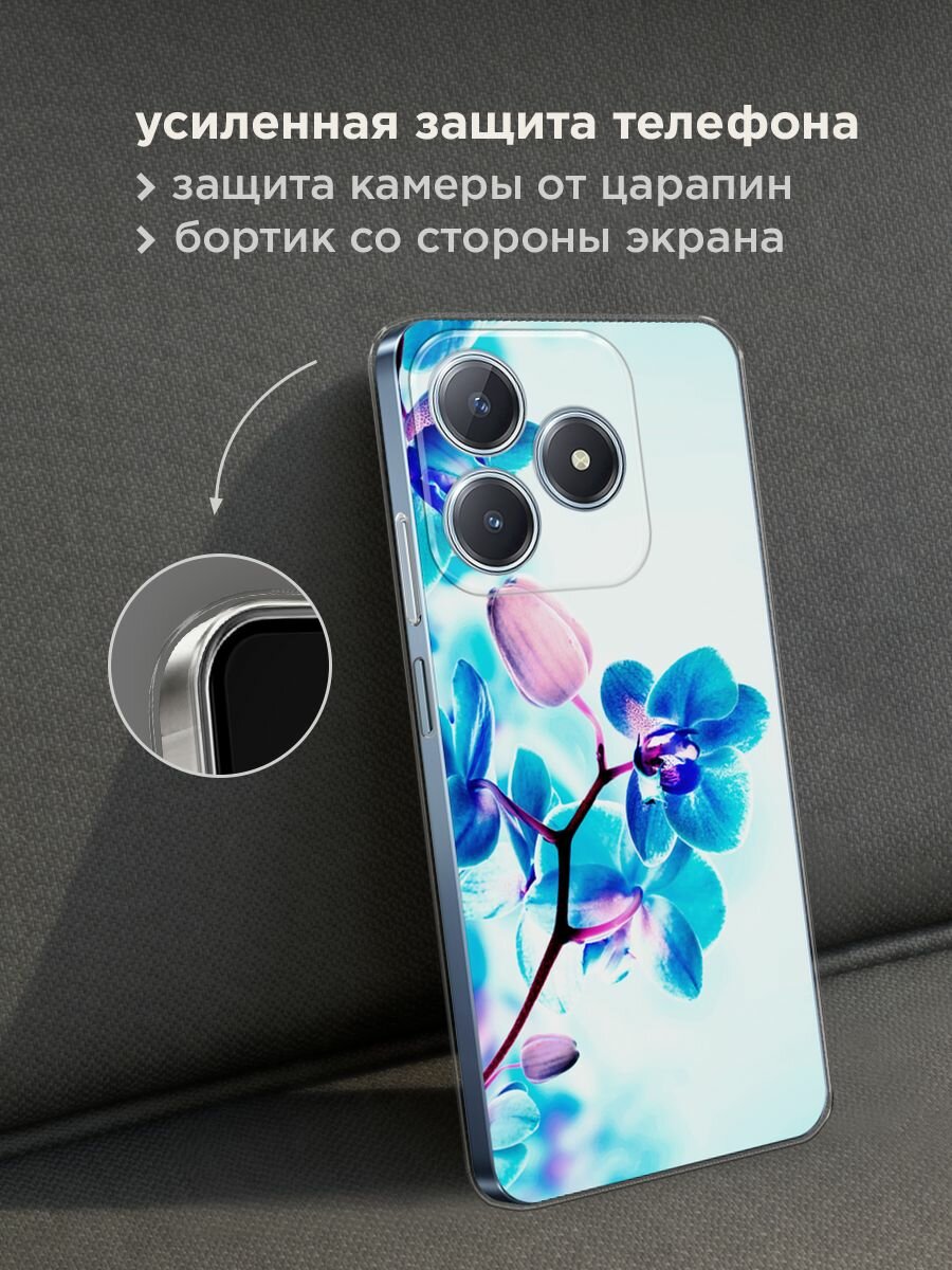 Чехол на Realme C63 / Реалми С63 с принтом "Голубая орхидея" — фото 1