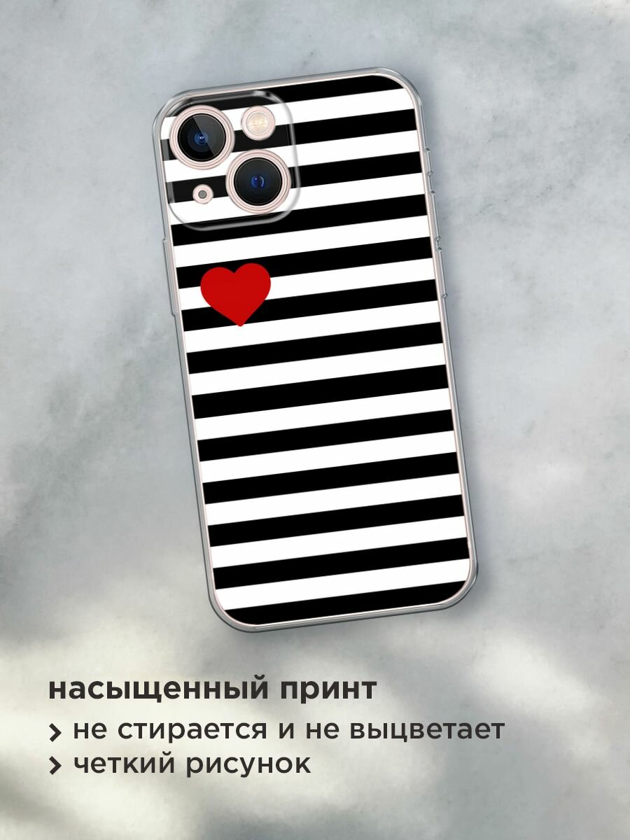 Чехол на Apple iPhone 13 mini / Айфон 13 мини с принтом "Красное сердце" — фото 1
