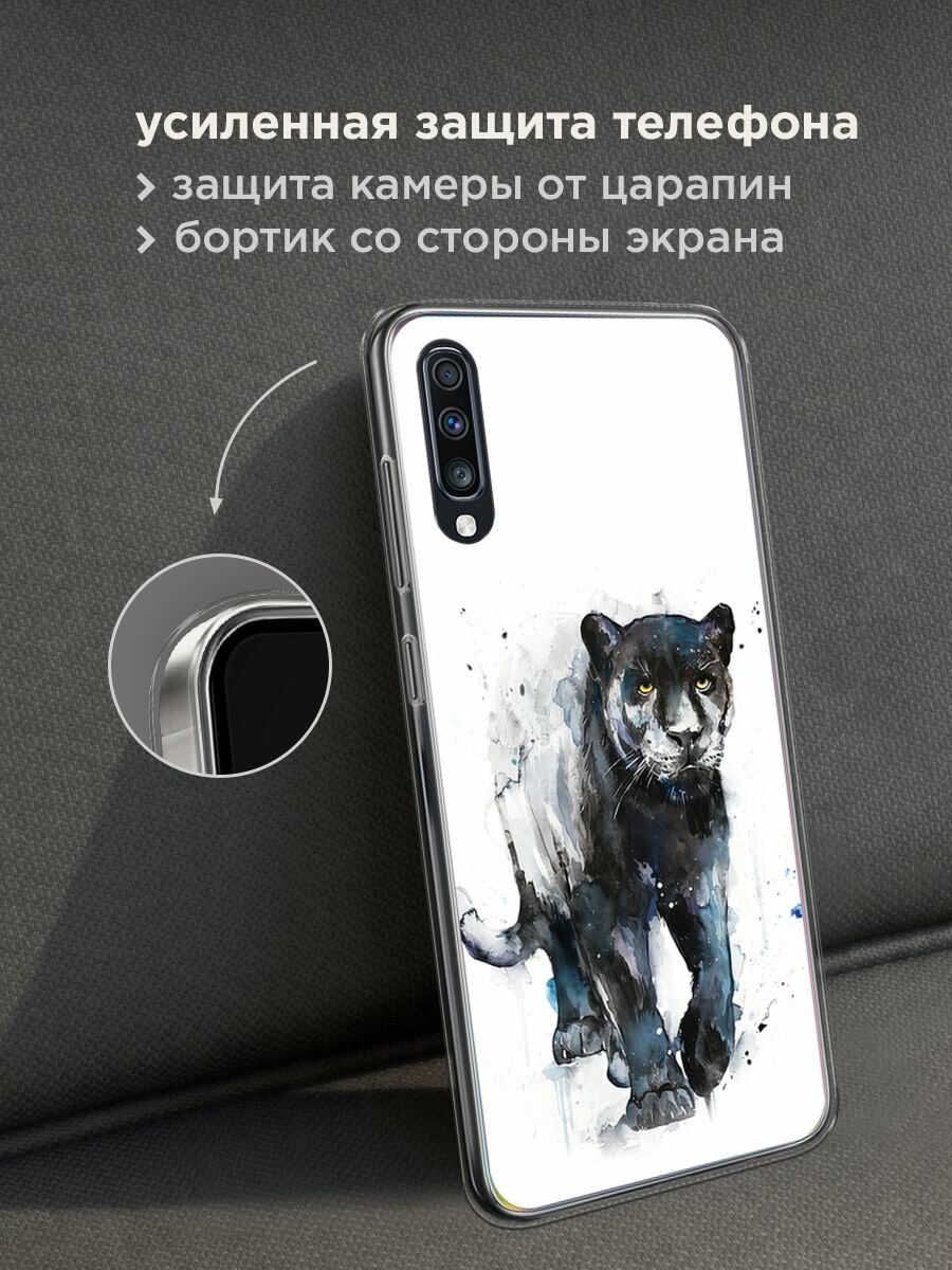 Чехол на Samsung Galaxy A70 / Самсунг Галакси А70 с принтом "Пантера арт 3" — фото 1